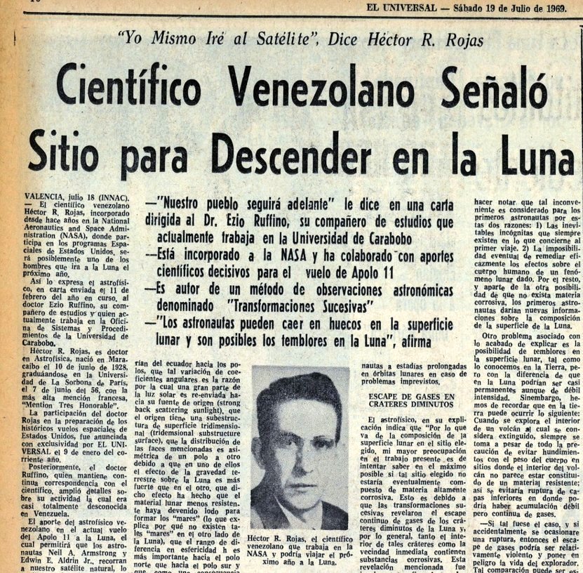 Héctor Rojas, el astrofísico venezolano que ayudó al hombre a llegar a ...